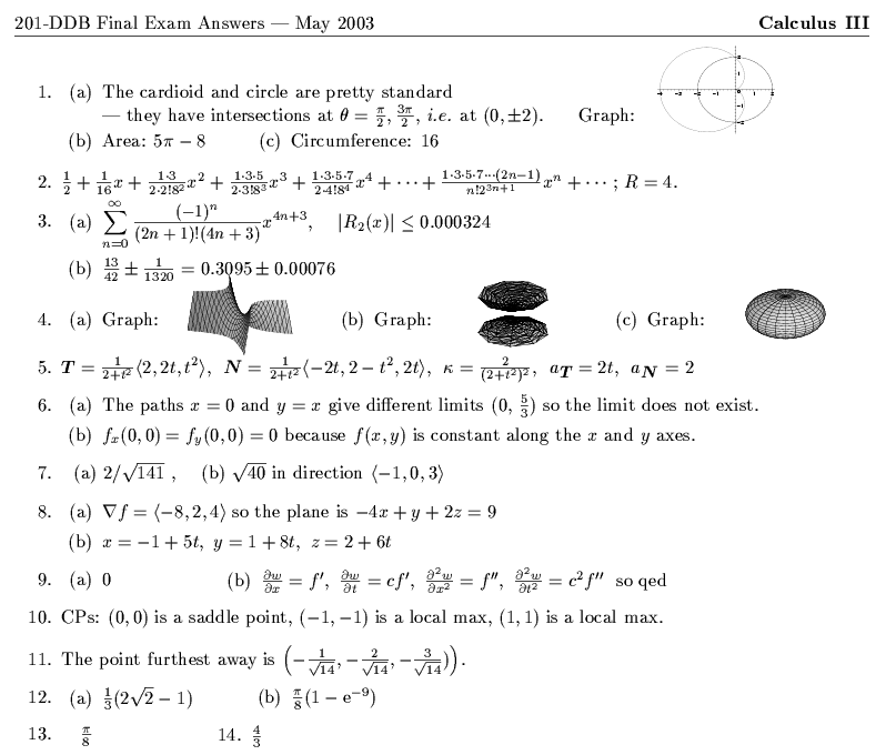 Cal III Exam - May 03